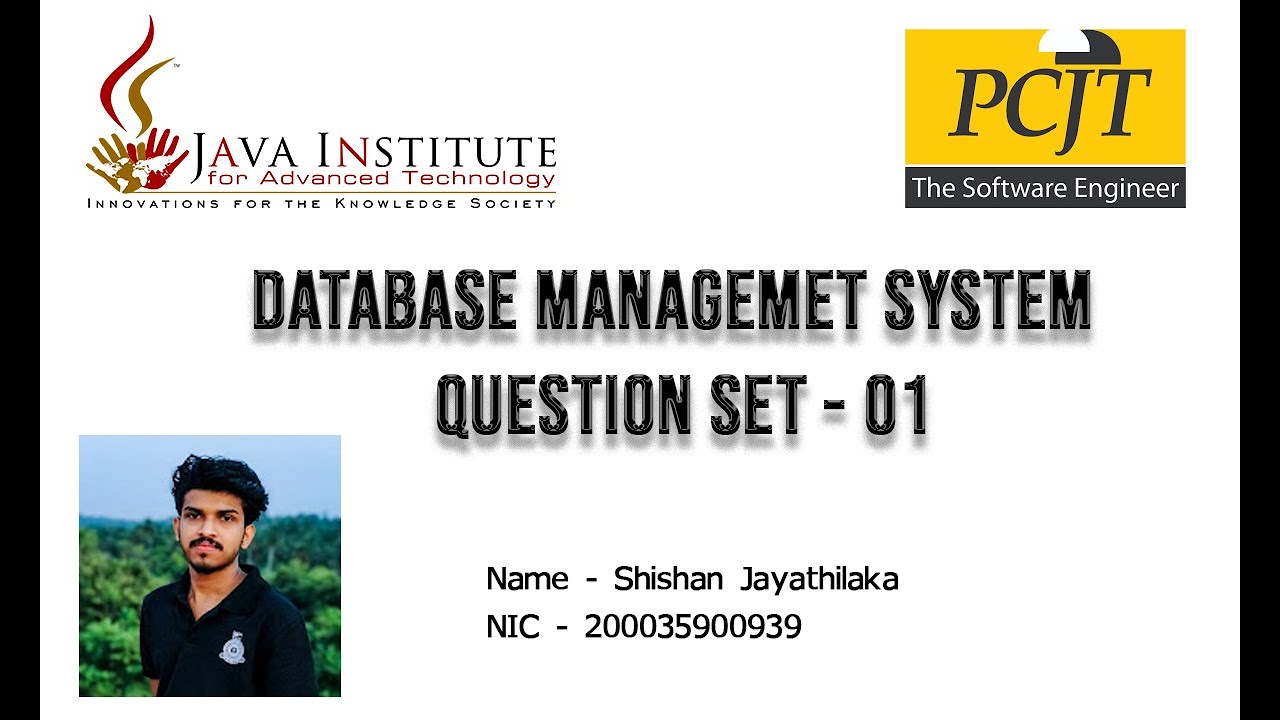 Java Institute Dbms Question Set 01 Youtube