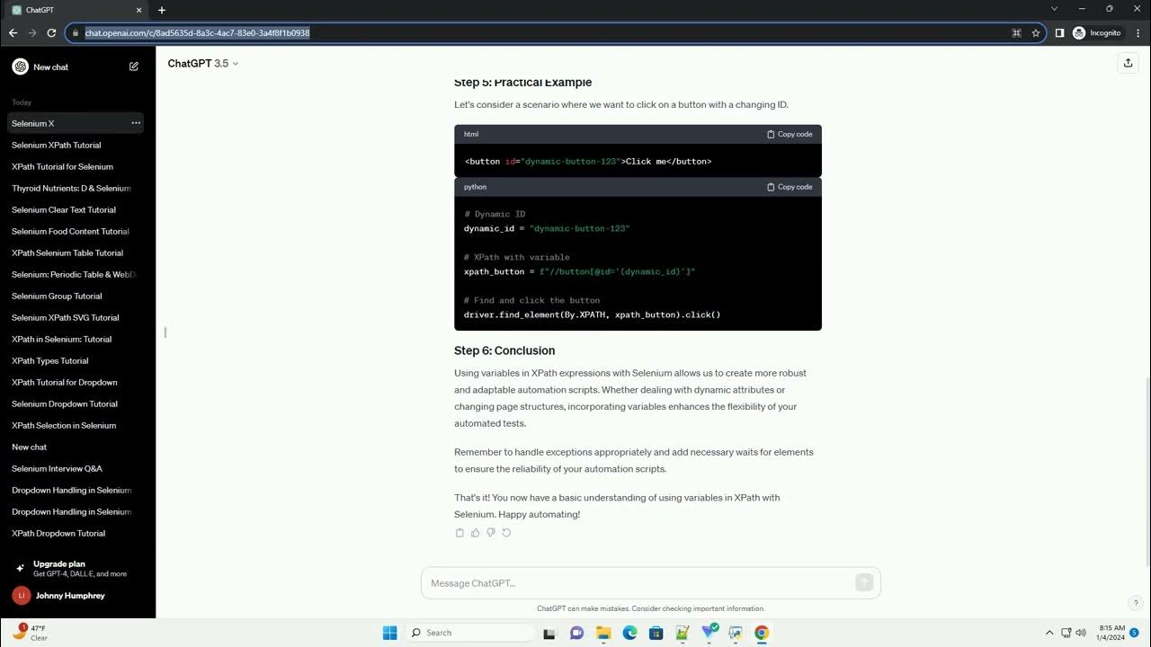 selenium xpath with variable - YouTube