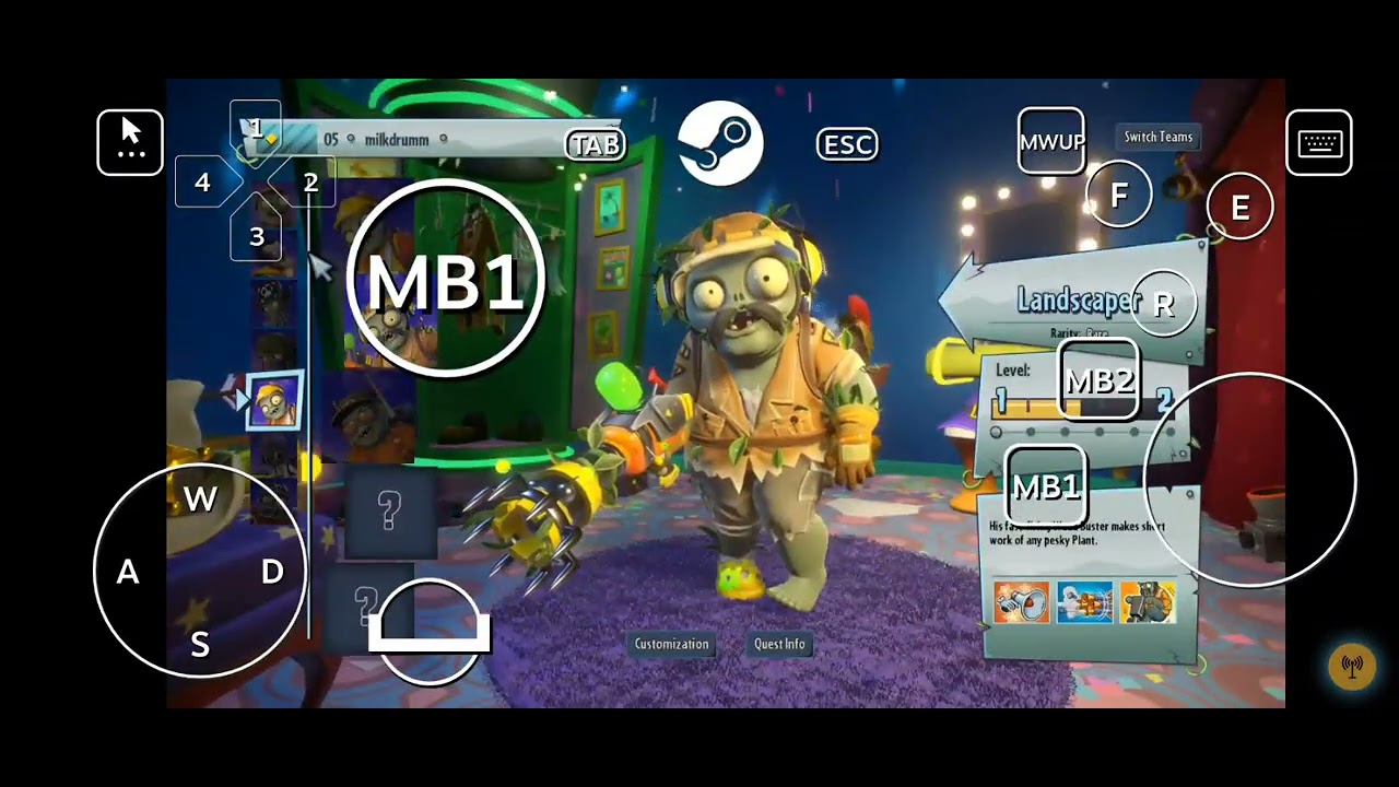 Playing Pvz gw2 in mobile (steam link) - YouTube