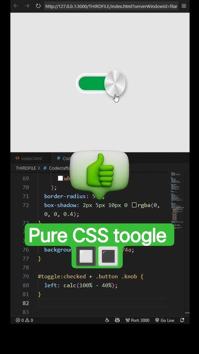 Toogle switch using HTML & CSS #webdevelopment #htmlcss #coding #shorts - YouTube
