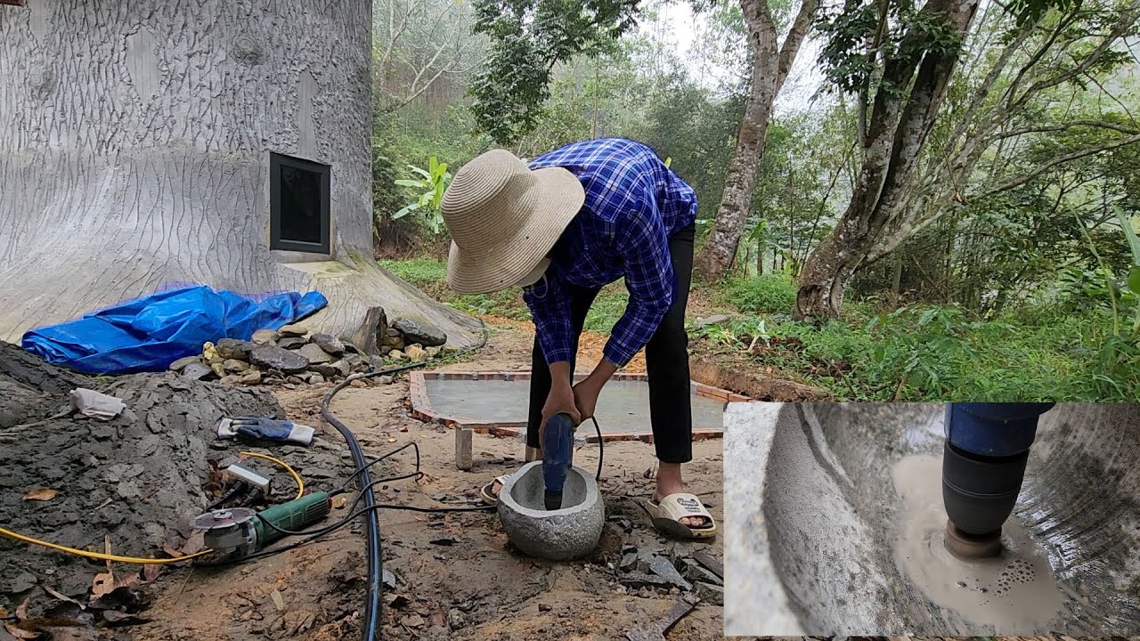 Make a water tank with natural stone - YouTube
