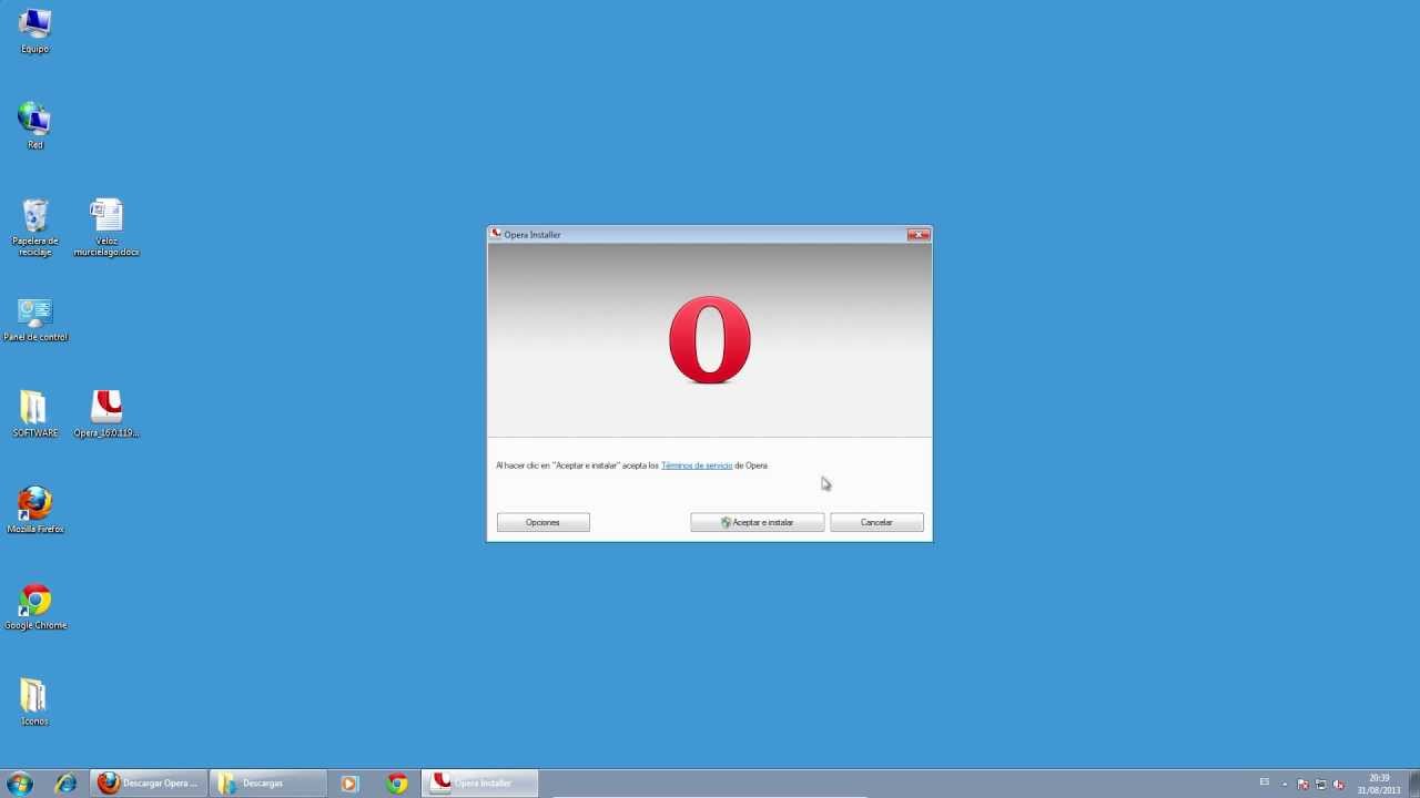 Instalar Navegador Opera en un Equipo con Windows 7 - YouTube