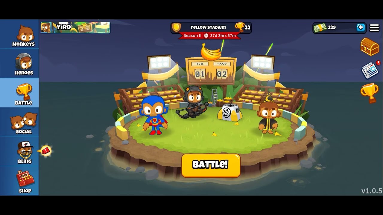 Bloons TD Battles 2 - Season II - Yellow Stadium - 1 (Map: Bloontonium ...