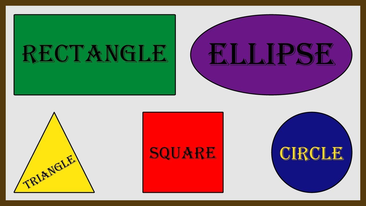 Beautiful Colors of geometric shapes Square Rectangle Circle Ellipse ...