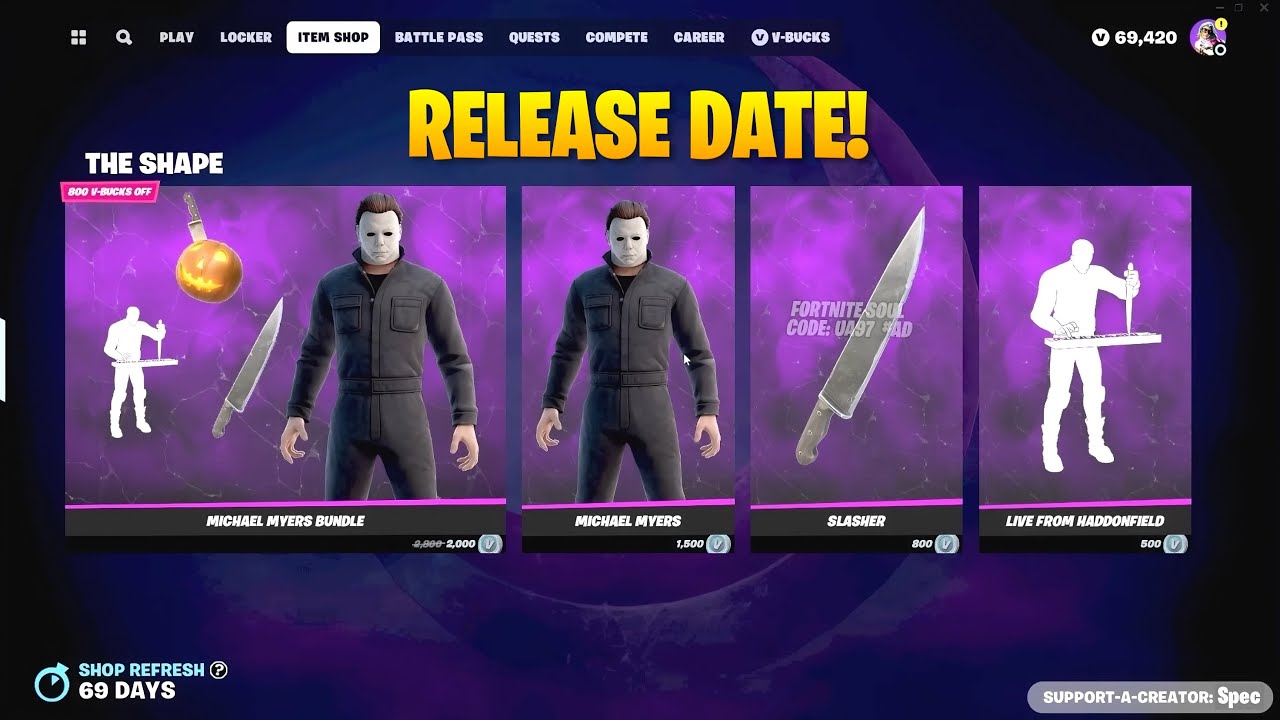 Fortnite Michael Myers Skin Release Date..! - YouTube