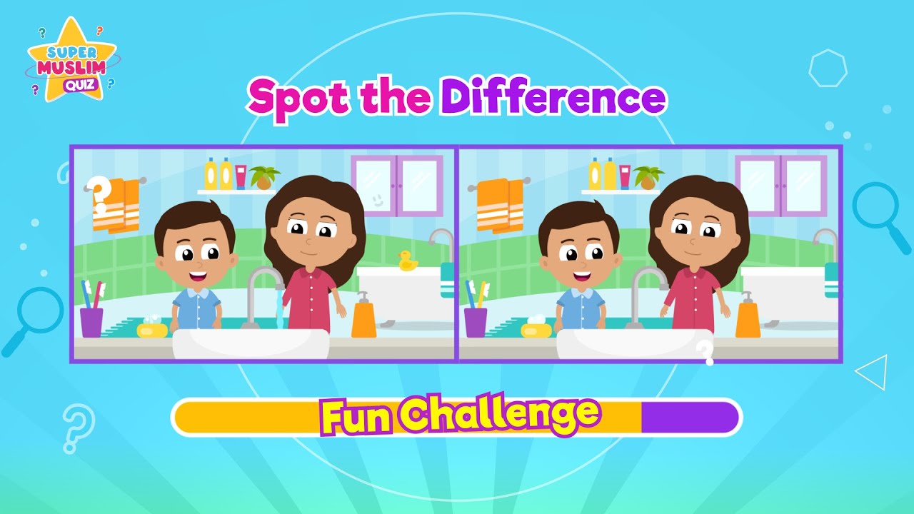 Spot the Difference Challenge | Fun Game for Kids | @SuperMuslimQuiz ...