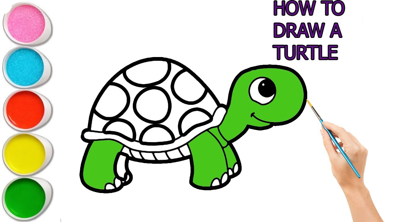 HOW TO DRAW A TURTLE FOR KIDS ||STEP BY STEP AND EASY || EASY ART ...