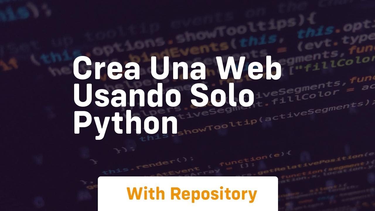 Crea una web usando solo python - YouTube