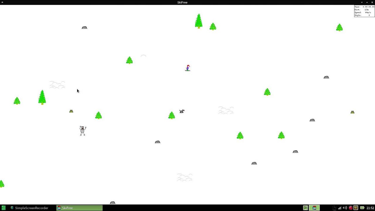 Two yetis in SkiFree - YouTube