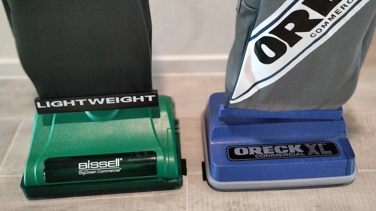 Bissell Big Green Commercial VS Oreck XL Commercial Vacuum - YouTube