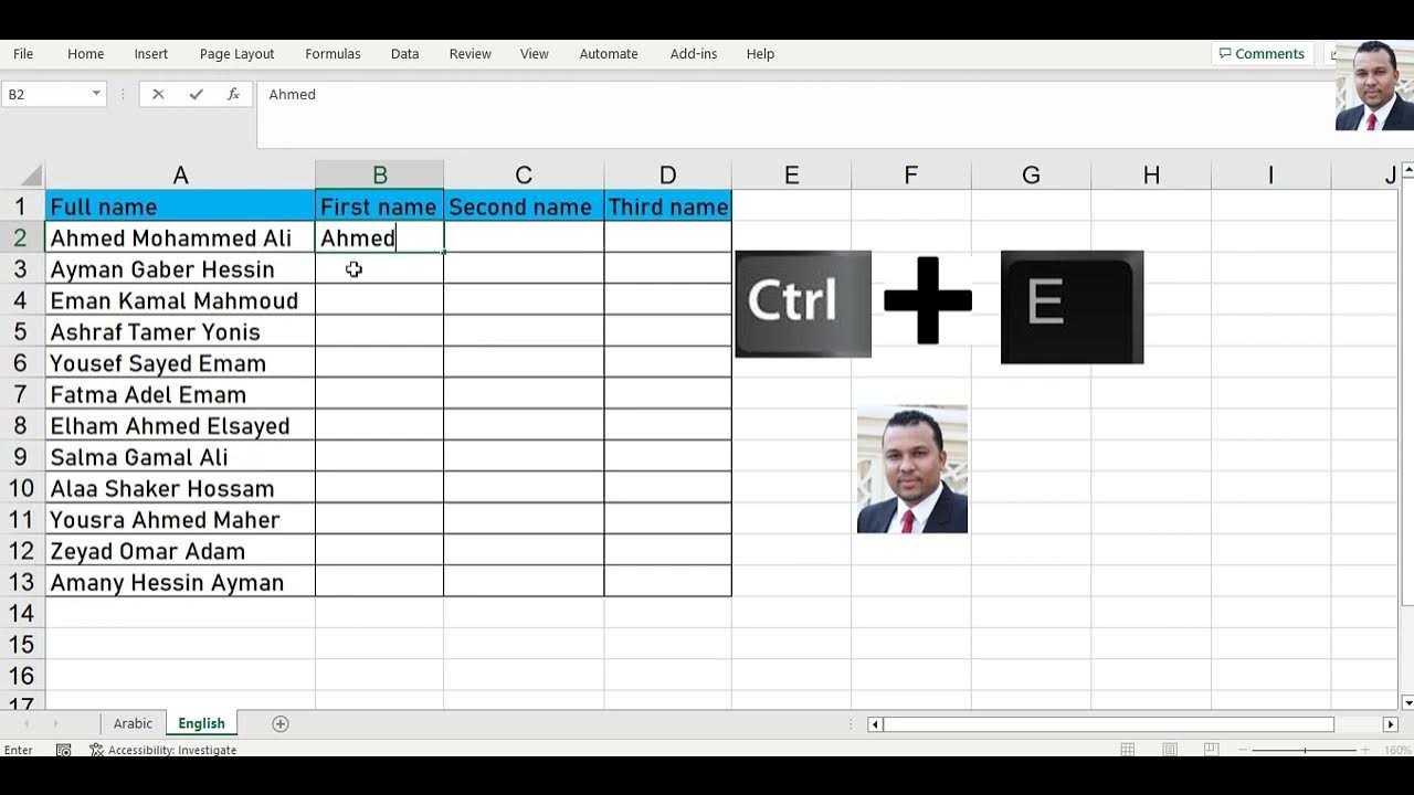The secret of Ctrl E in Excel - YouTube