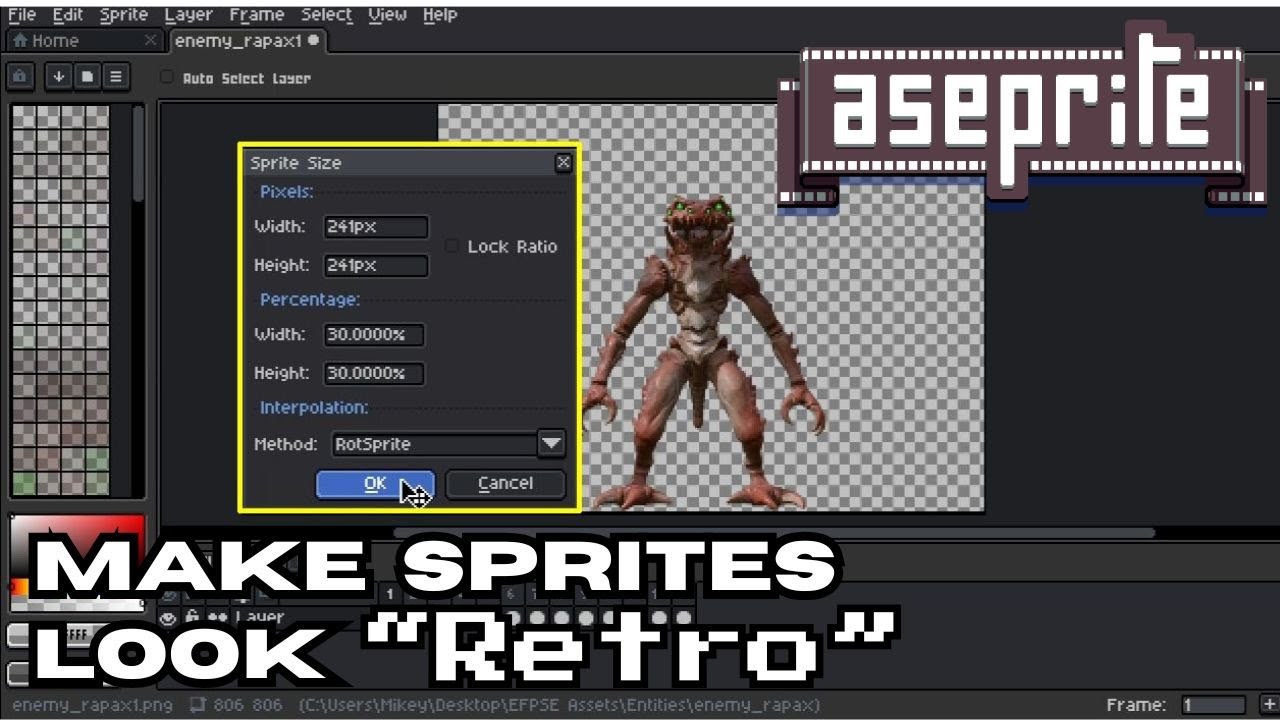 Aseprite | How To Make Sprites Look "Retro" For EFPSE Games - YouTube
