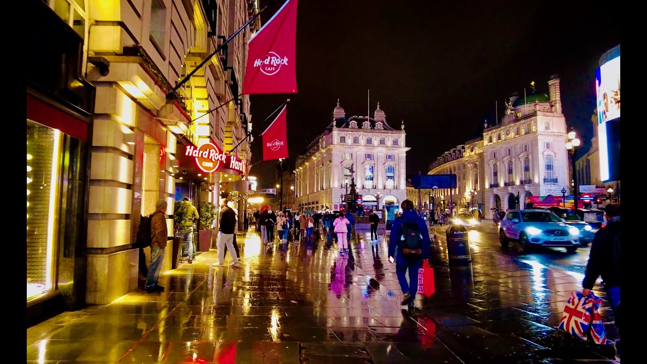 London - Night Rain Walk | Piccadilly Circus to Green Park | Regent ...