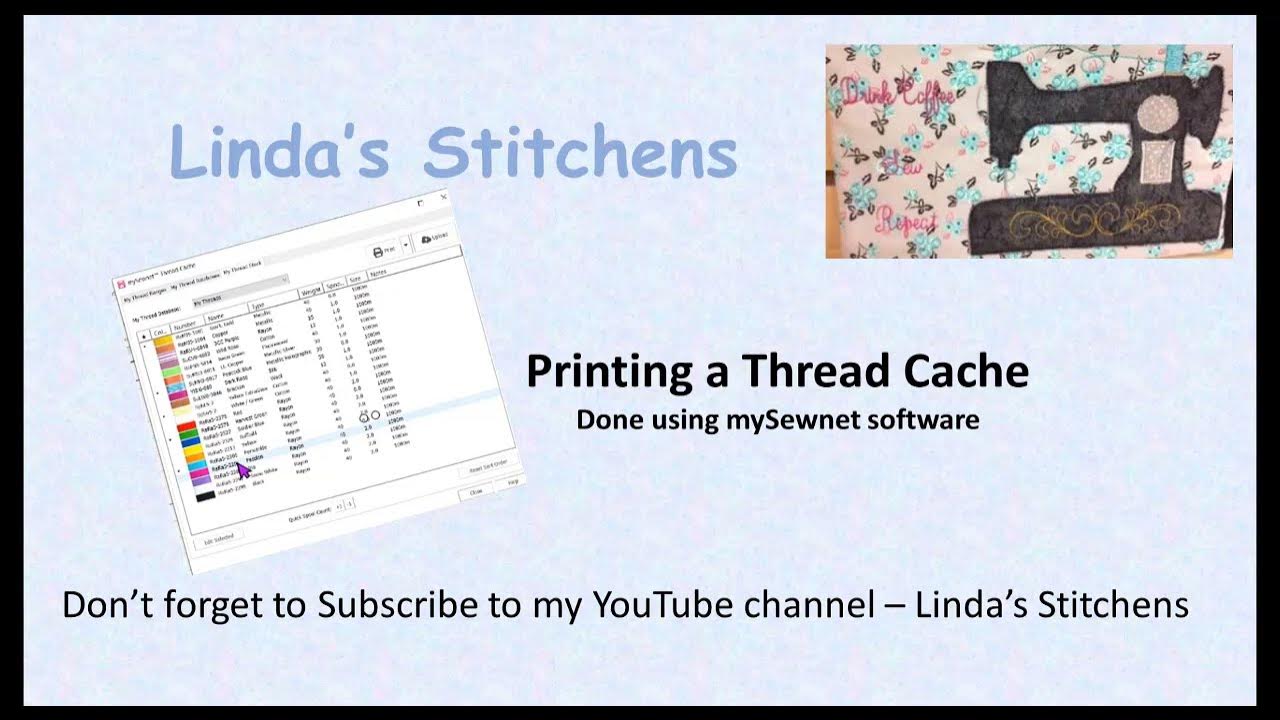 mySewnet - Printing a Thread Cache - YouTube