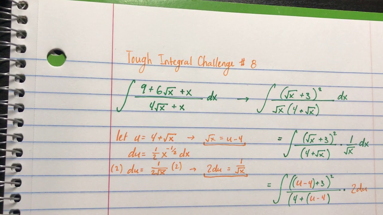 Tough Integral Challenge #8 - YouTube