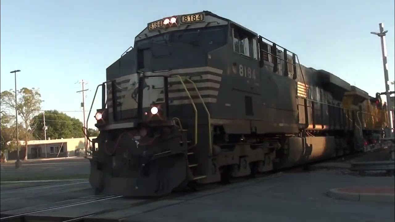 NS #8184 Leads BNSF H-OKCGAL with UP Power and Ex. ATSF Warbonnet. Olathe, KS 10/1/22 - YouTube
