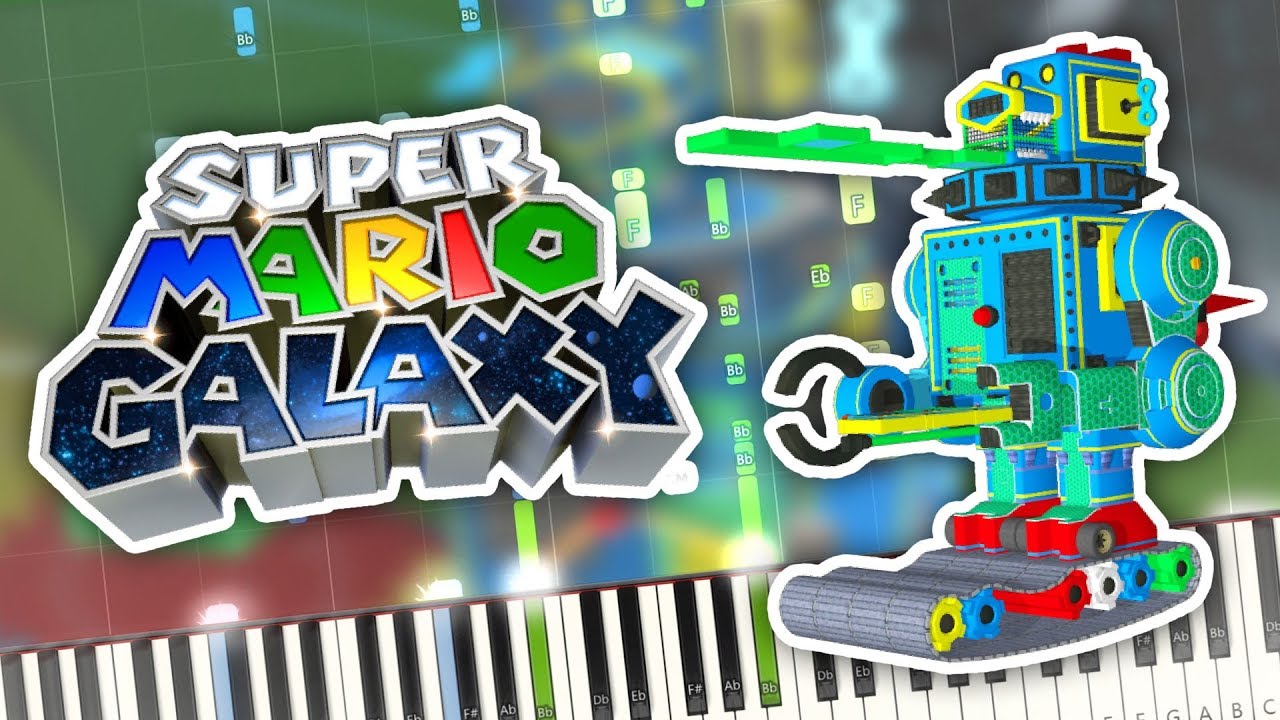 Super Mario Galaxy - Mecha-Bowser Theme Piano Tutorial Synthesia - YouTube