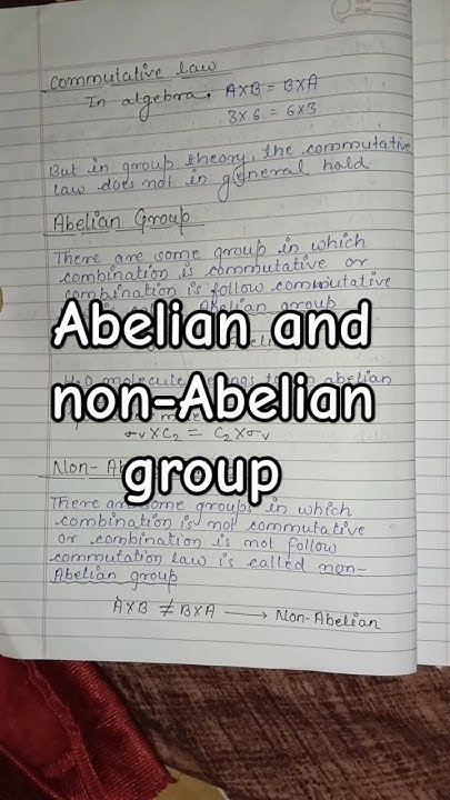 Abelian and non-Abelian group 💯 ️|| symmetry and molecular vibration|| MSc(chemistry)-1st ...