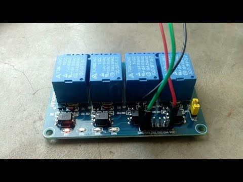 how to switch on 4 channel relay - YouTube