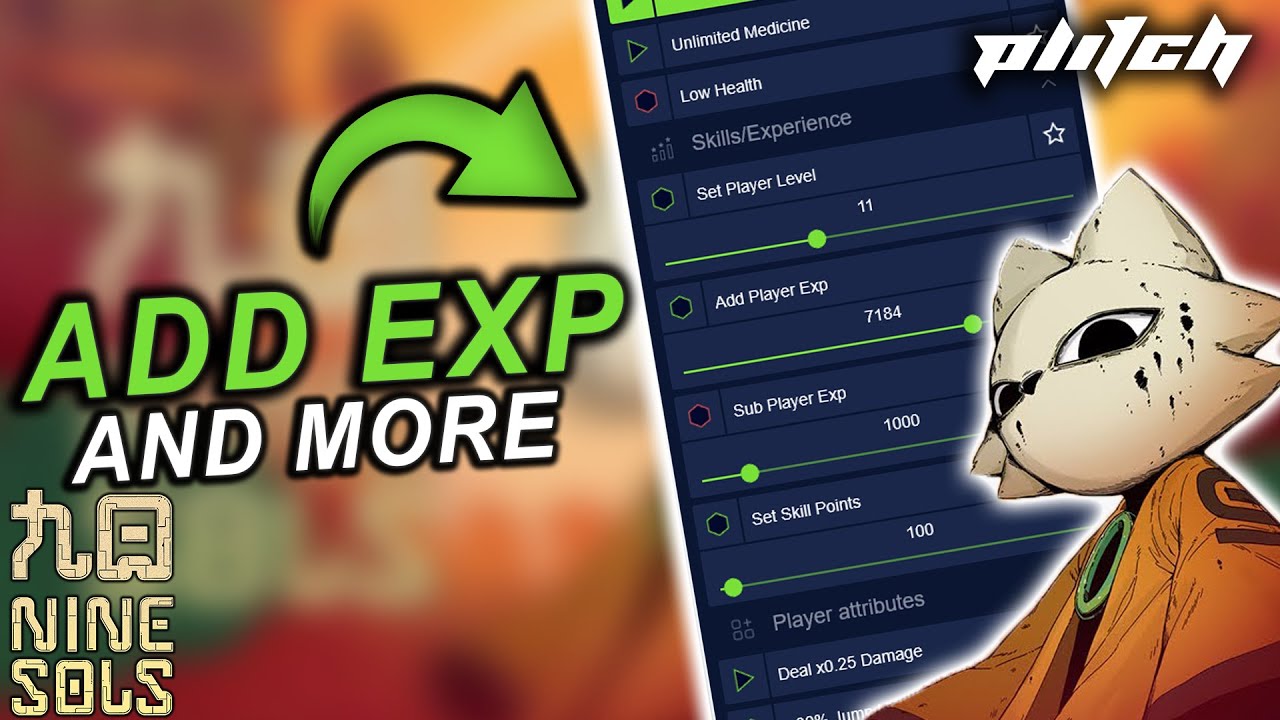 🐱NINE SOLS Cheats🐱: Add Player EXP, Godmode, Unlimited Jumps, Add Gold ...