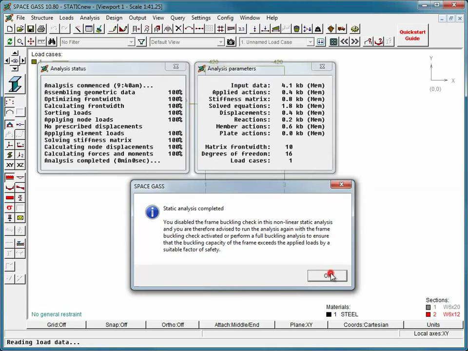 SPACE GASS Static Analysis - YouTube
