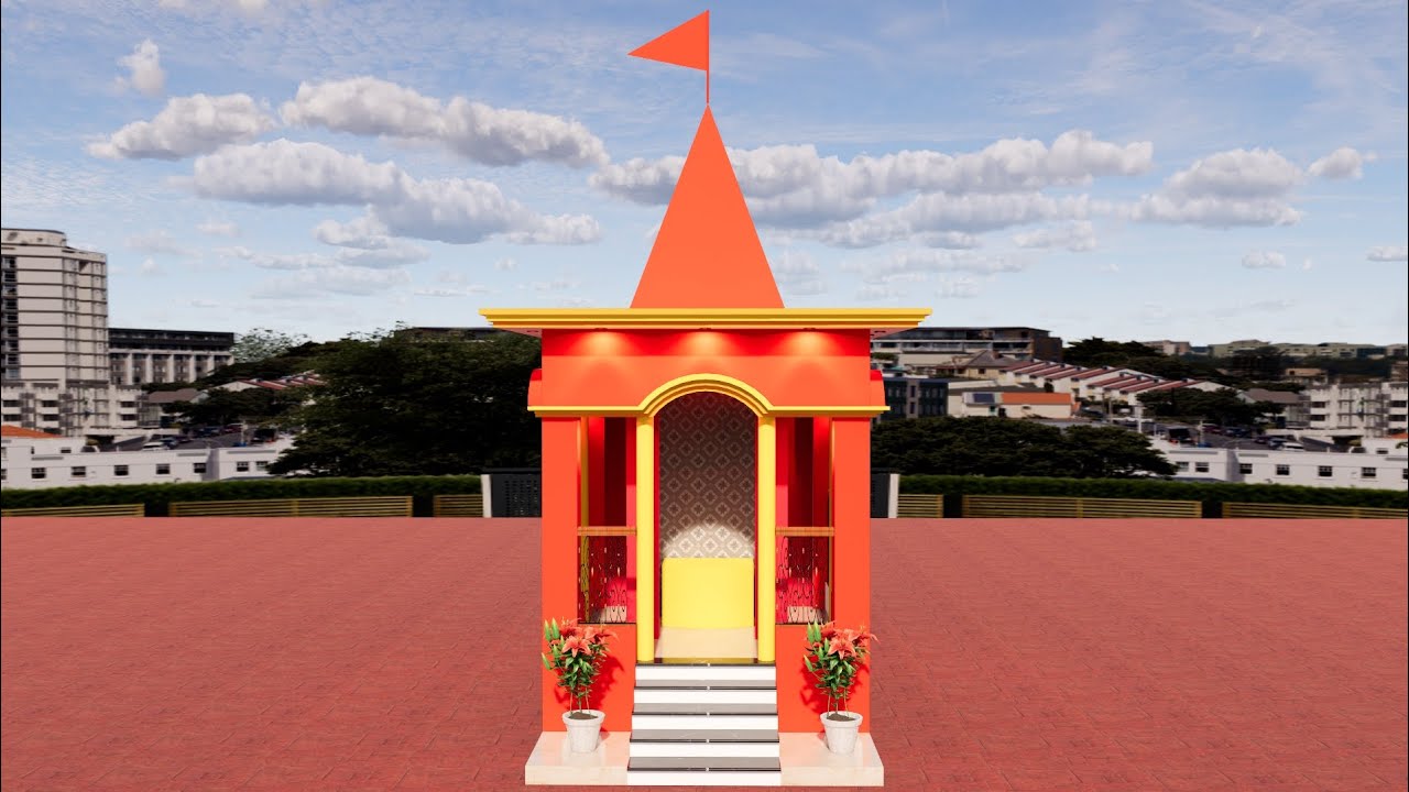 10X10 Temple Plan & Design ll 10X10 Mandir ka naksha ll Temple 3D ...