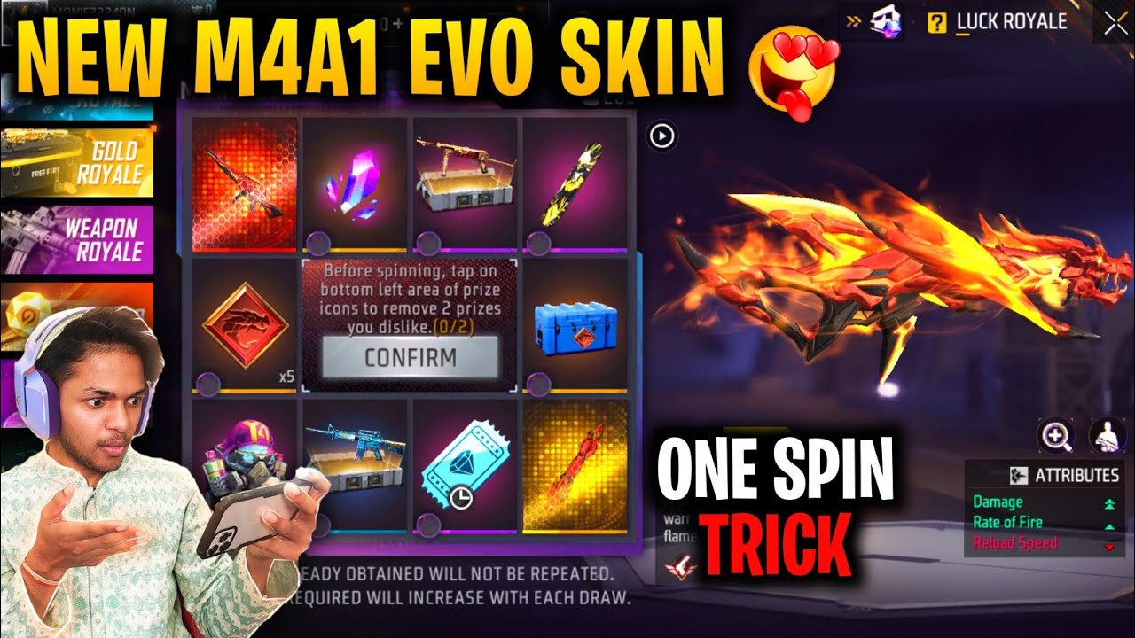 EVO M4A1 FREE FIRE | NEW M4A1 EVO GUN FREE FIRE | EVO M4A1 SPIN | NEW ...