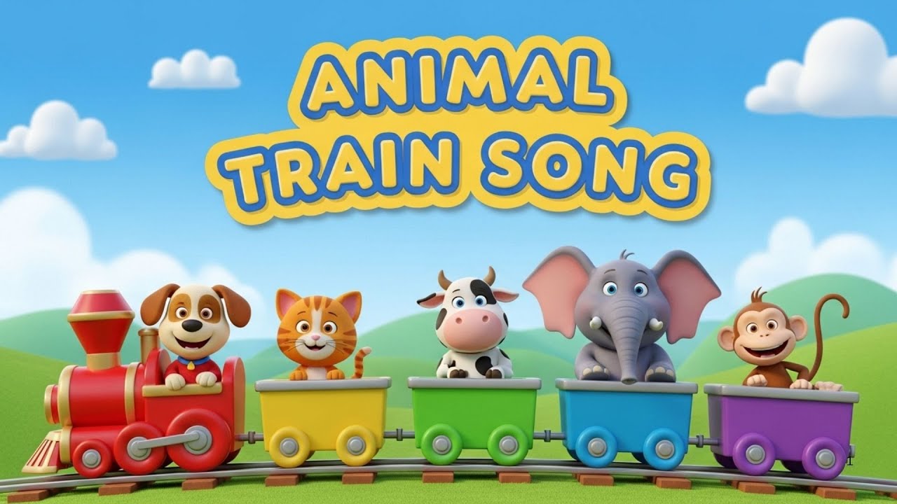 Animal Train Song 🚂🐾 | Choo Choo Animal Sounds Nursery Rhyme | Kiddy ...