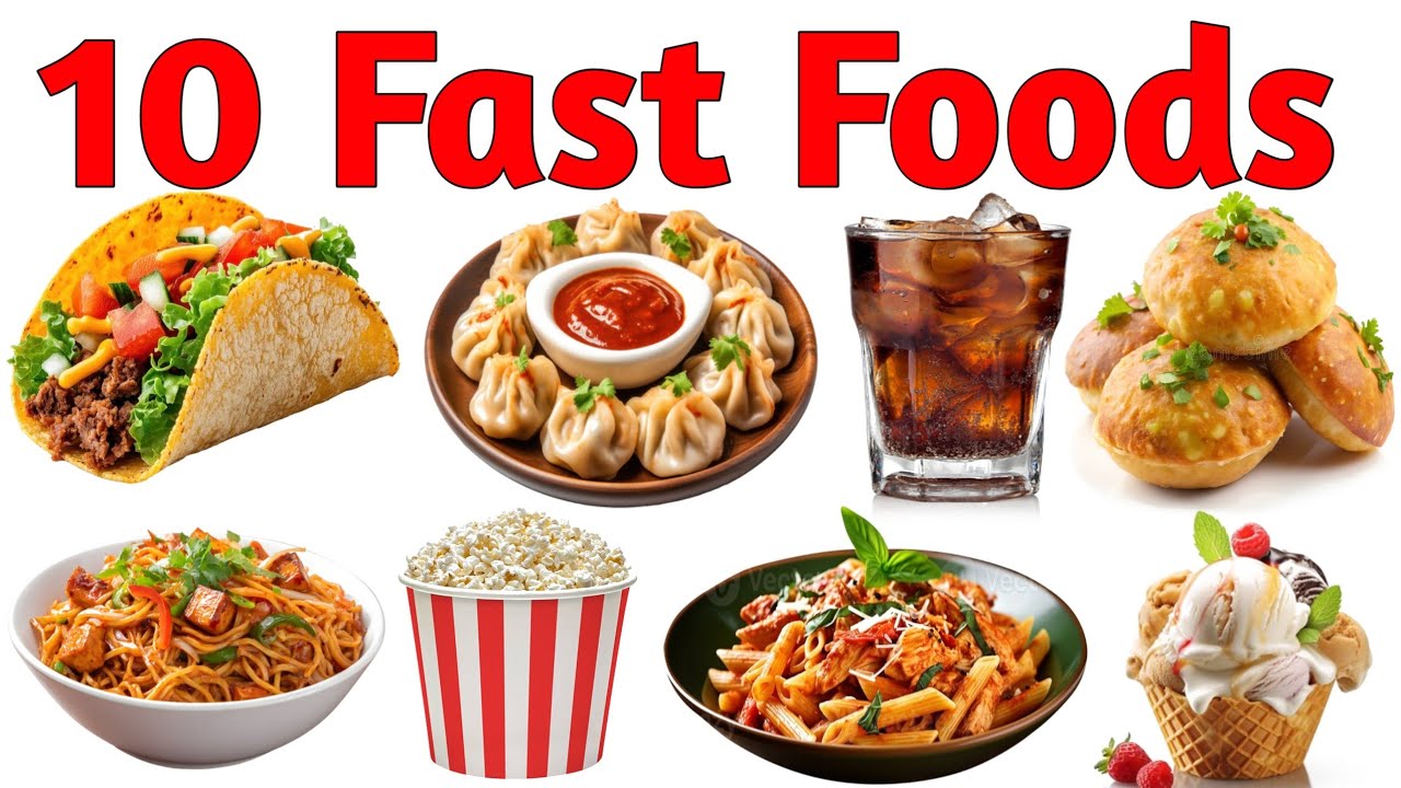 20 Fast Food Items for Kids 🍔 | Learn Fast Food Names with Pictures ...