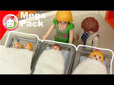 Playmobil Mega Pack Geburt von Anna , Lena und Zwillinge - Geschichten für Kinder von Familie Hauser