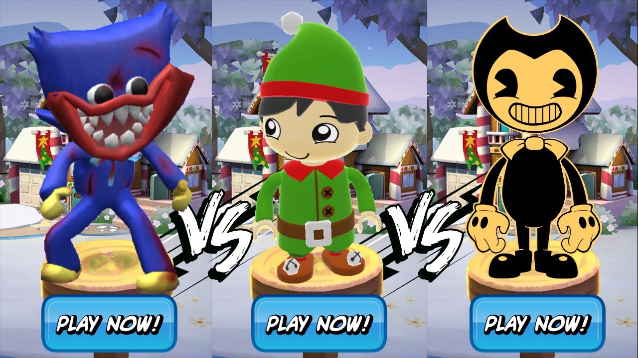 Tag with Ryan - Elf Ryan is Scared of Huggy Wuggy and Bendy - Gameplay ...