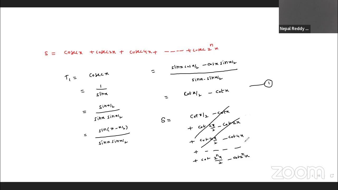 TREIS-EAMCET/IIT-MATHES-A -Multiple and Sub multiple angles BY NEPAL REDDY - YouTube