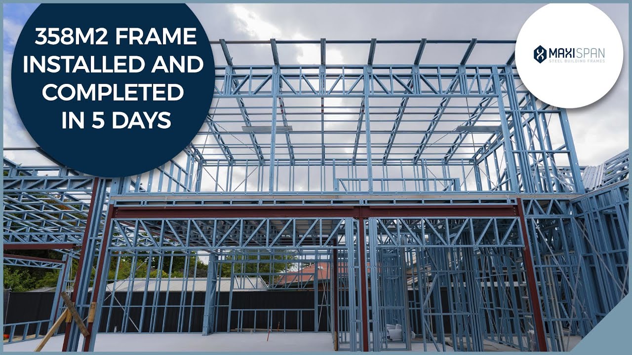 2 Story steel frame construction walkthrough - YouTube