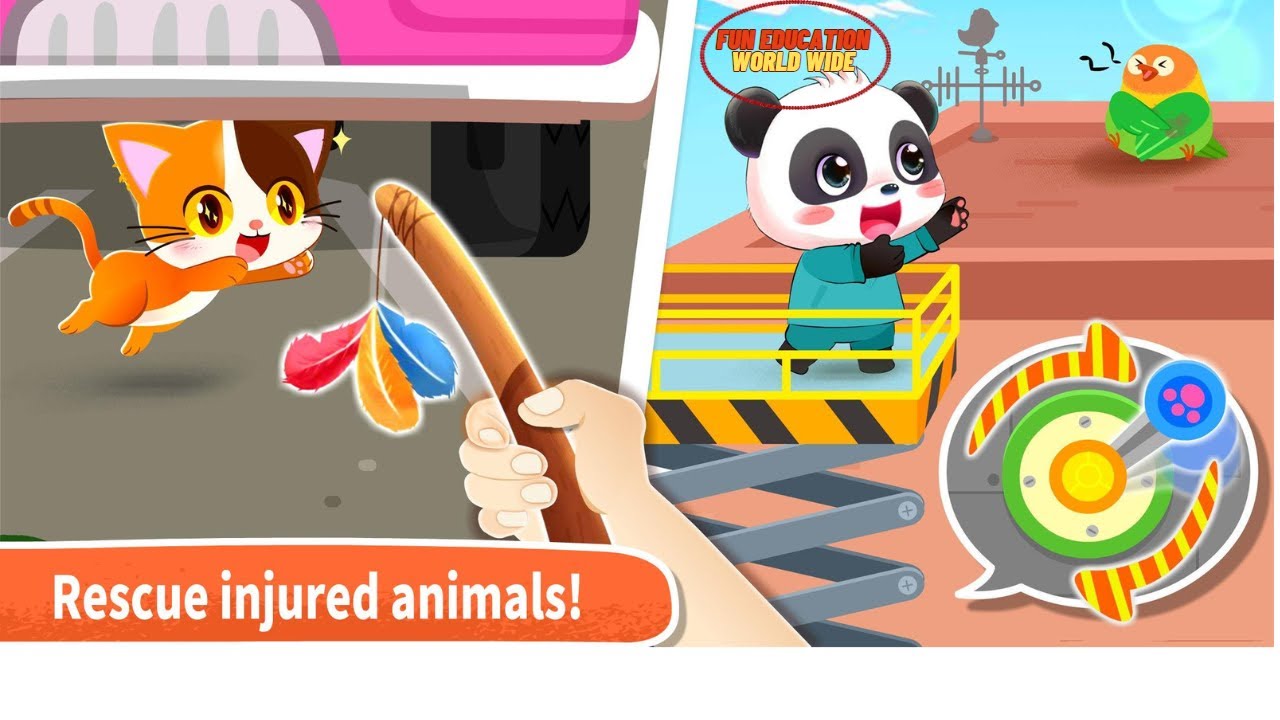 Playing Baby Panda Animal Rescue Simulation Game With Some Education ...