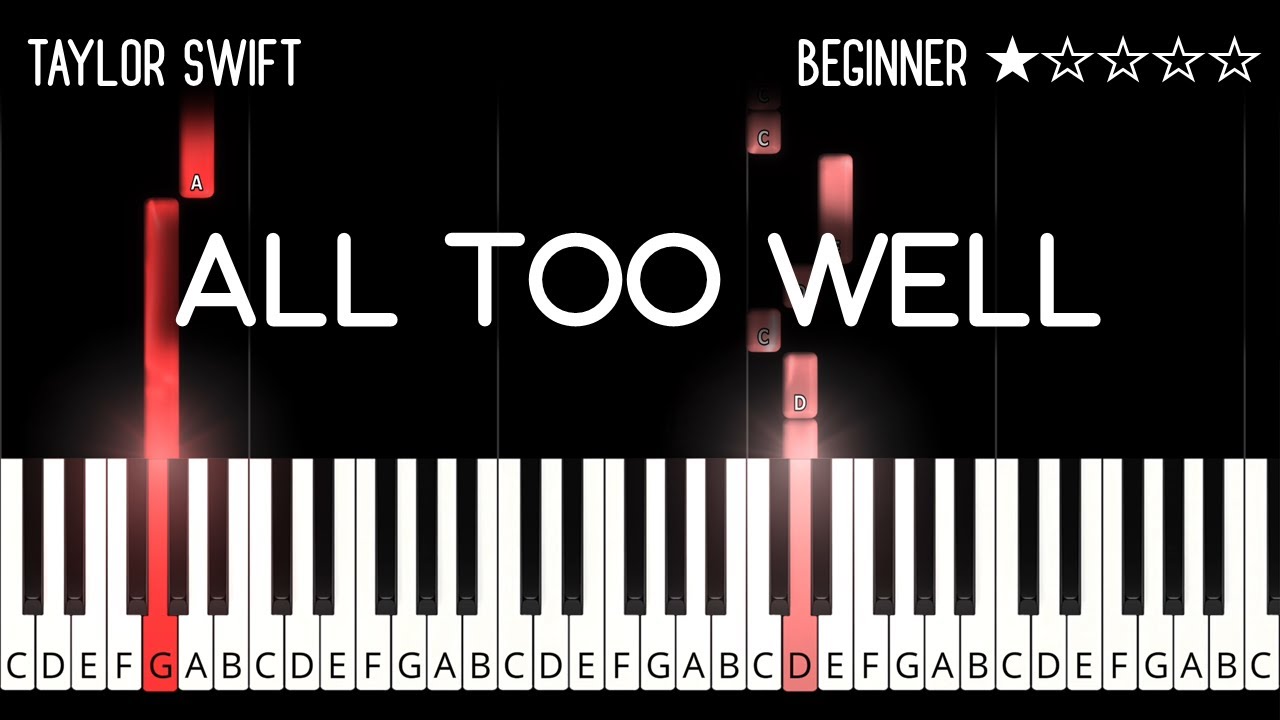 Taylor Swift - All Too Well (10 Minute Version) - EASY Piano Tutorial ...