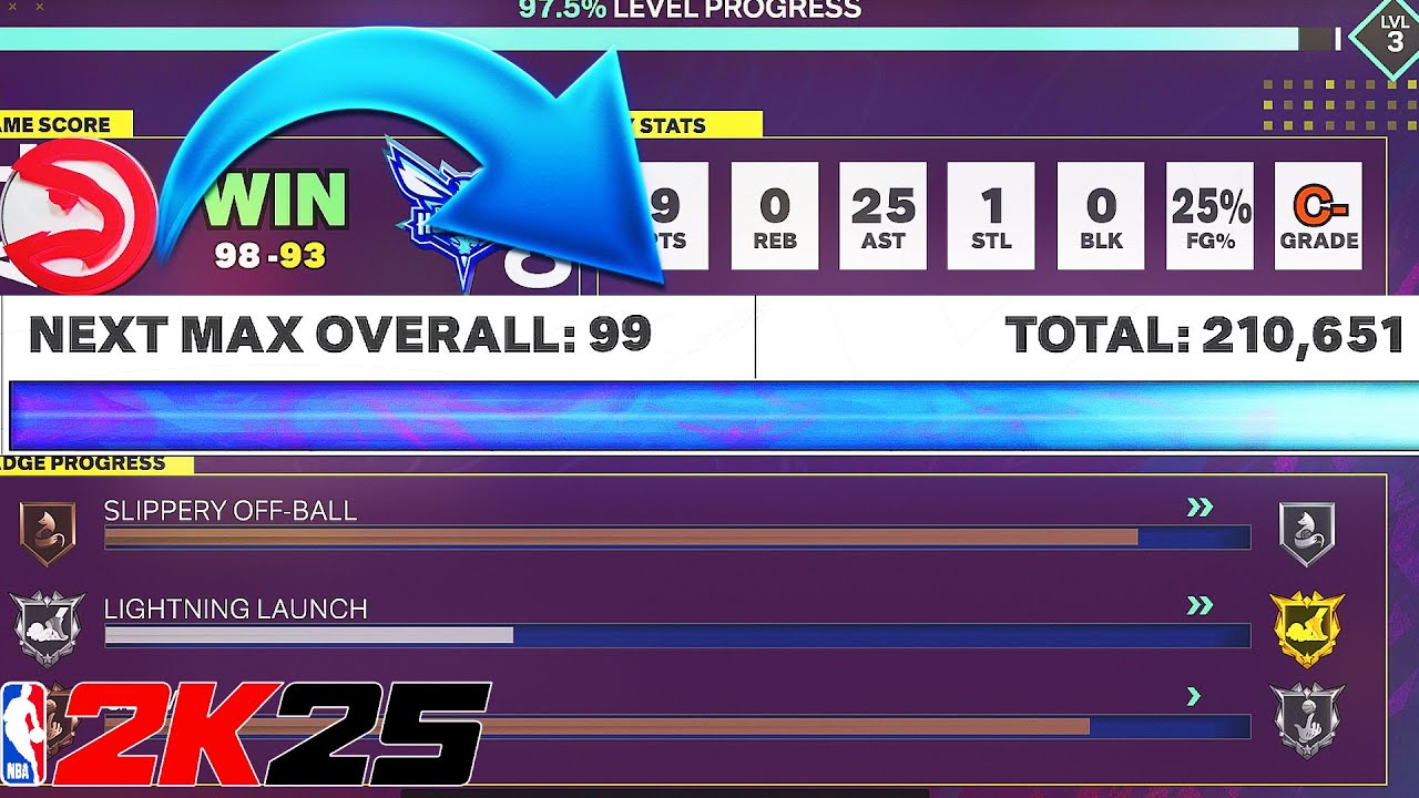 NBA 2K25 - UNLIMITED BADGE PROGRESSION AND PLAYER XP METHOD!HIT 99 ...