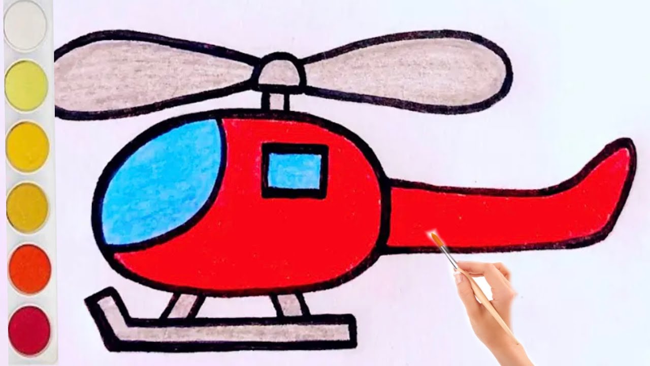 How to draw a helicopter easy step by step // Helicopter drawing// Kids ...