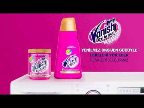 Vanish Oxi Action yenilmez oksijen gücüyle lekeleri yok eder, renkleri soldurmaz!