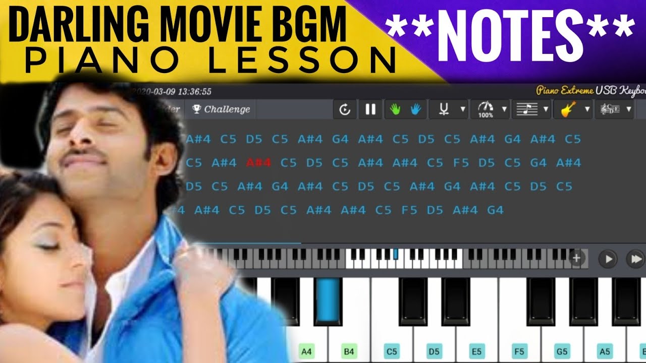 Darling Movie BGM || Piano ** Notes** || Prabhas|| DSP - YouTube
