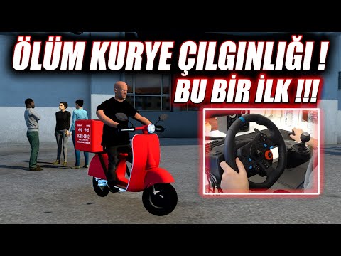 BU BİR İLK !!! MOTO KURYE ÇILGINLIĞI !!! ÖLÜM KURYE ETS 2 MOD 1.41 [ Logitech G29 ]