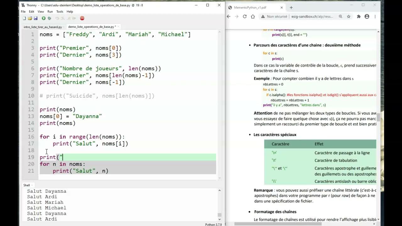Listes en python - opérations de base - YouTube