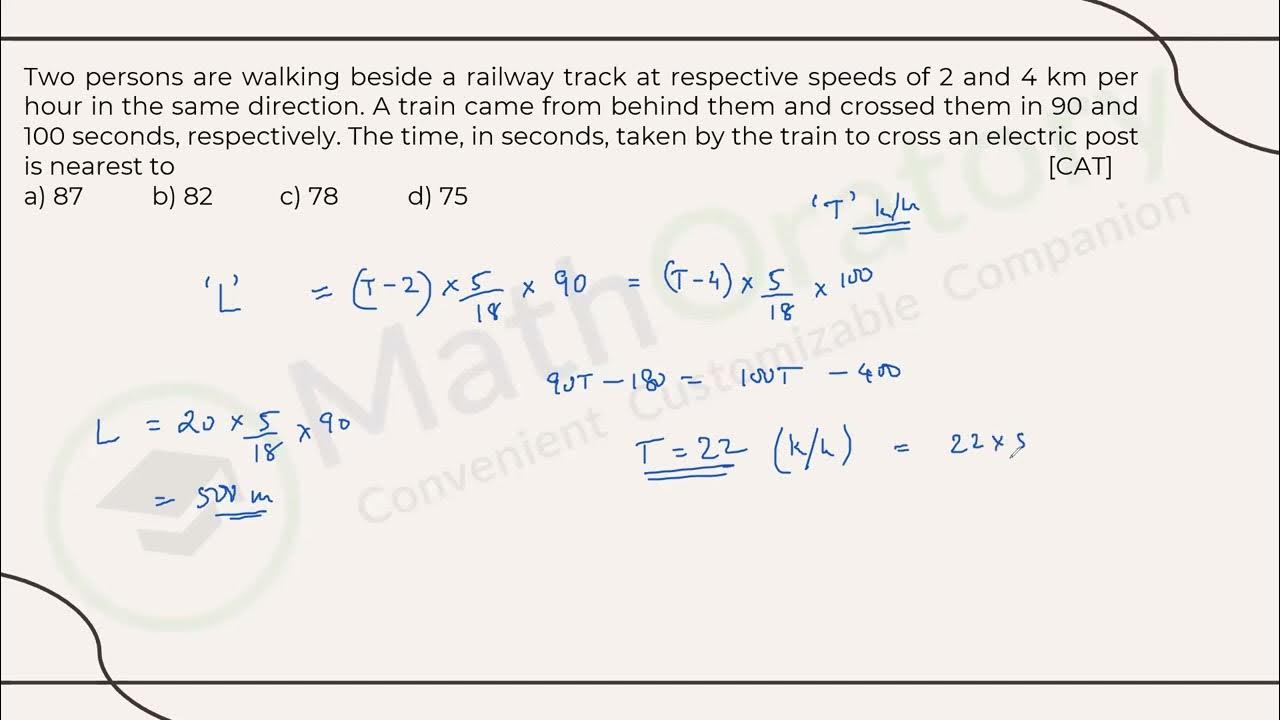 Quant Power-Up: Tackle CAT QA - Time Speed Distance | Actual CAT Problem | Daily Practice #30 ...