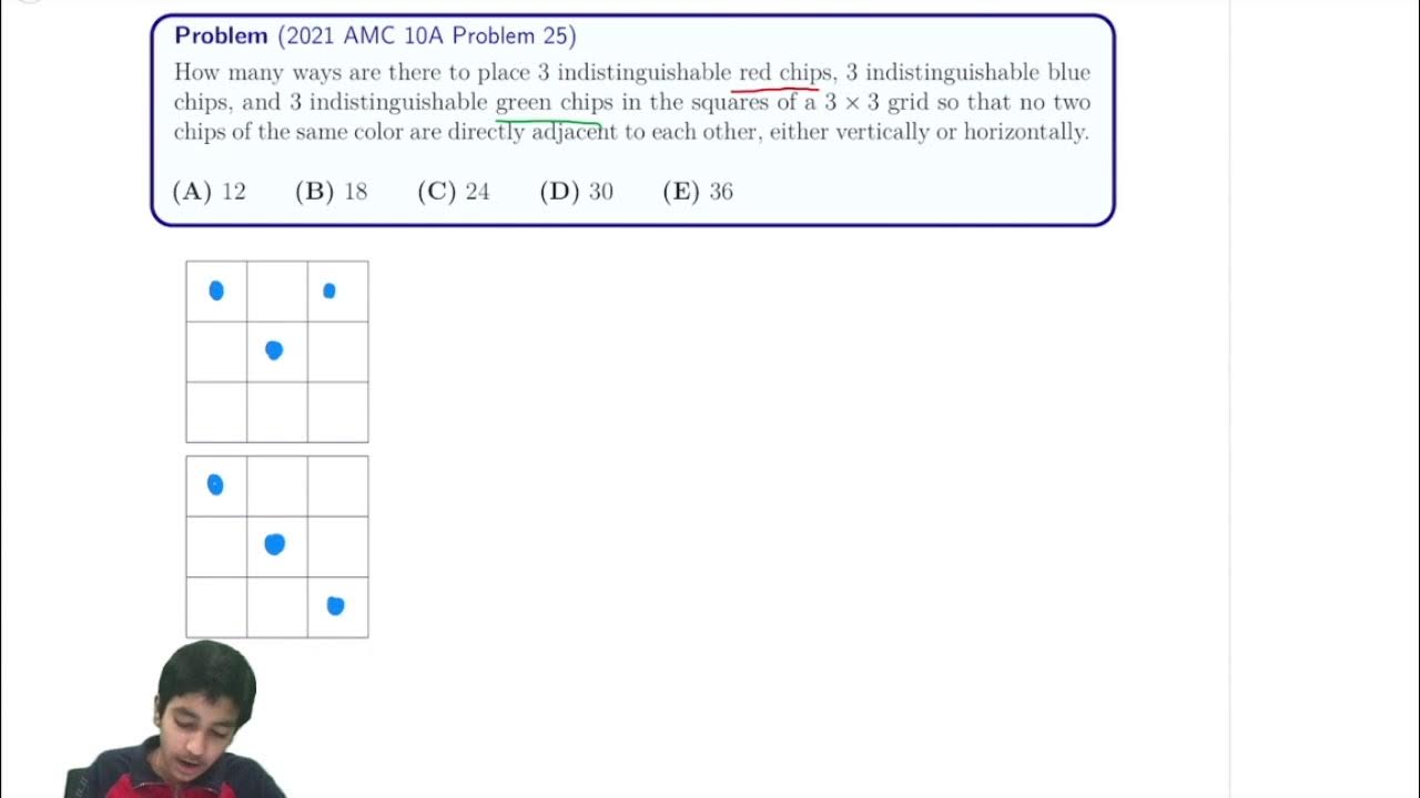 2021 AMC 10A #25 (Using Symmetry, Casework, and Reflections/Rotations) - YouTube