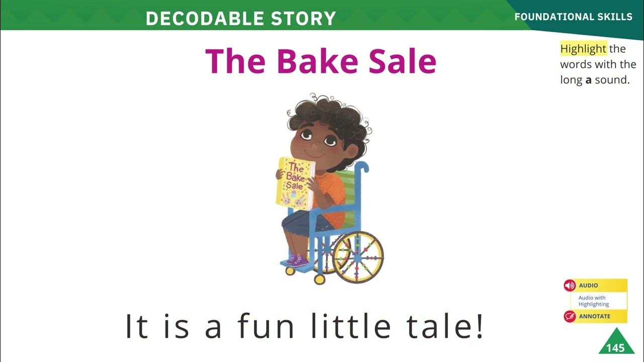 The Bake Sale DECODABLE STORY /U3L4 /myView Literacy Grade K - YouTube