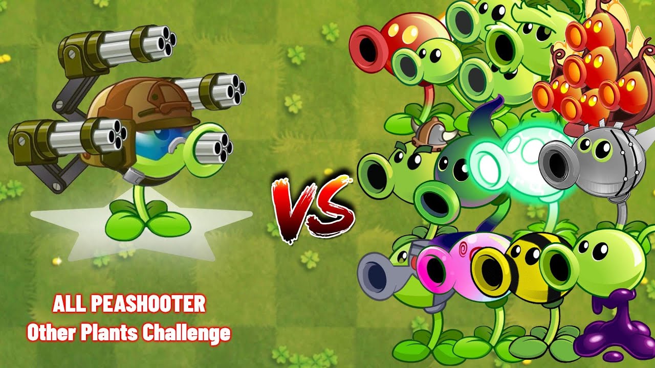 Every PEASHOOTER & Other Plants Vs 7 Brickhead Zombie - PvZ 2 Challenge ...