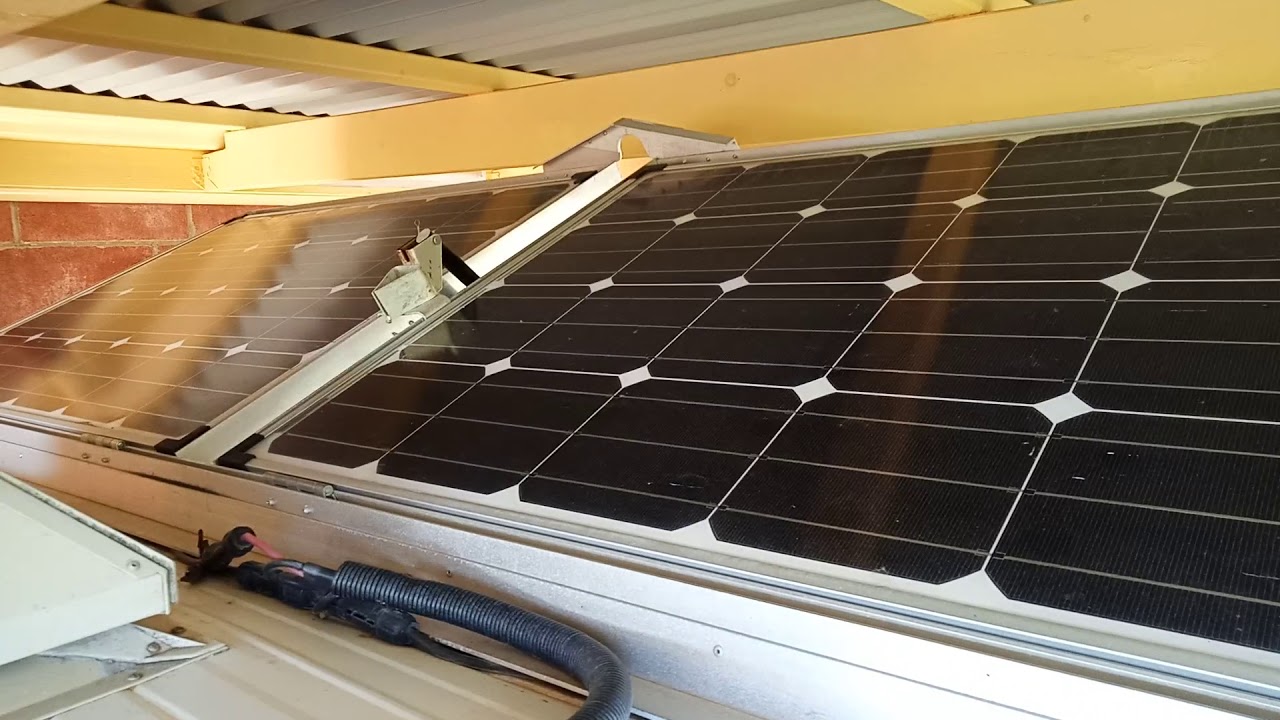 Caravan solar panel with linear actuator 3. - YouTube