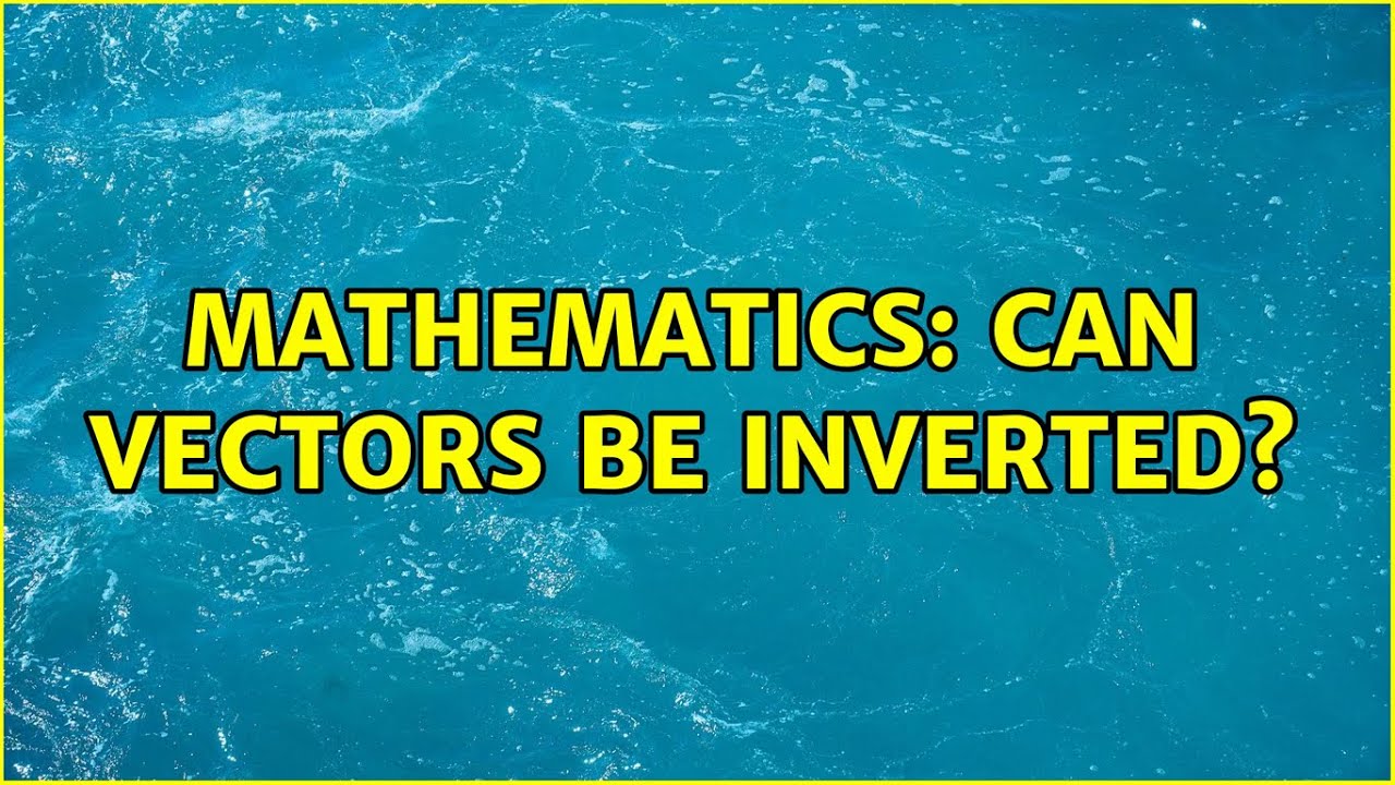 Mathematics: Can vectors be inverted? (5 Solutions!!) - YouTube