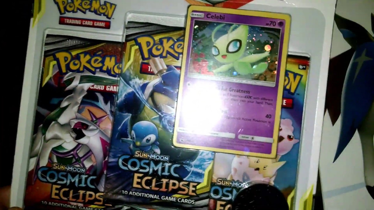 Pokemon Cosmic Eclipse Blister Packs of 3 Opening with Celebi Promo ...