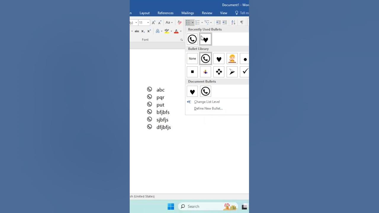 How To Change Bullets In A List In MS WORD msword mswordinhindi how-to-change-bullets-in-a-list-in-ms-word-msword-mswordinhindi