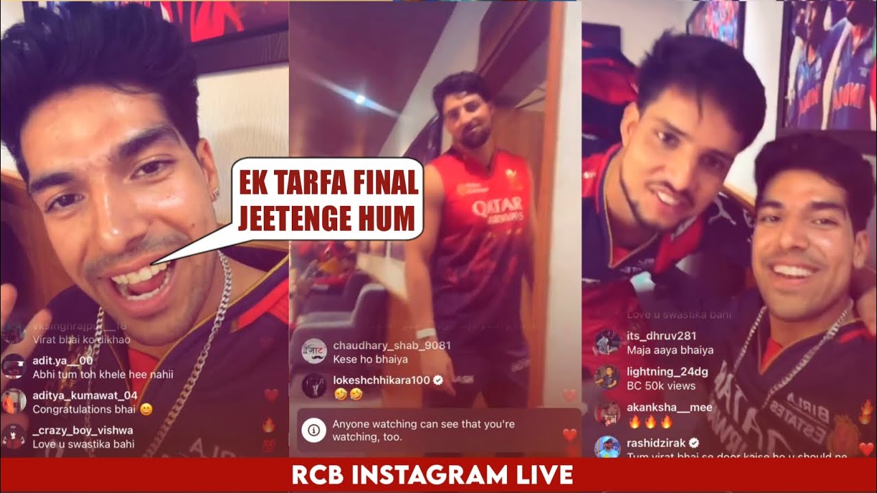 Swastik Chikara Instagram LIVE with RCB Players in RCB Dressing Room ...